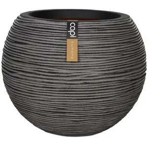 Capi Pot à fleurs Nature Rib rond 40 x 32 cm anthracite KOFZ270 TU pas cher