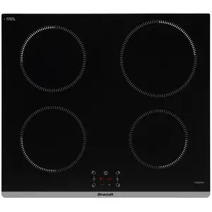Brandt - table de cuisson induction 60cm 4 feux 7200w noir bpi6464b ...