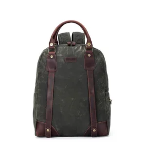 Della Q 99613 Canvas Backpack, Olive, Einheitsgröße, Taille unique pas cher