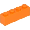 Lego® 250 pièces 3010 Brick 1x4 Part Basic Bricks 250 Orange pas cher
